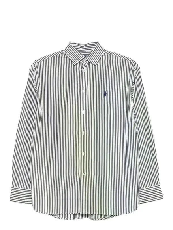 Polo Ralph Lauren Vertical Stripe Embroidered Shirt - White