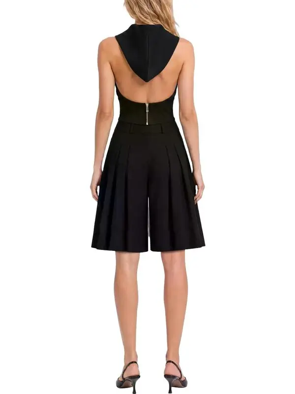 HAMZA Kimi Knife-pleat Shorts - Black