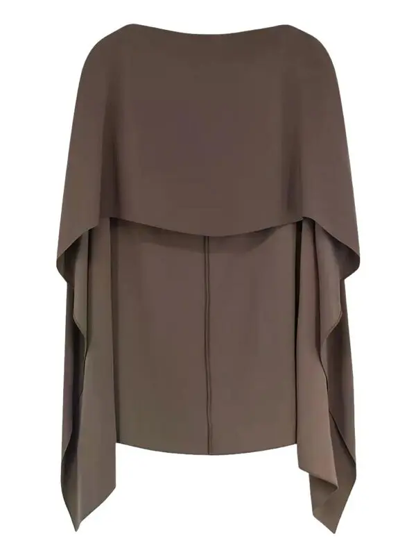 Alberta Ferretti Sleeveless Draped Overlay Blouse - Brown