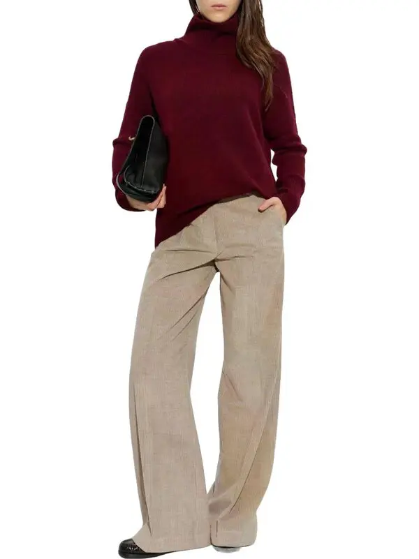 LISA YANG Cashmere Ribbed Turtleneck Sweater - Red