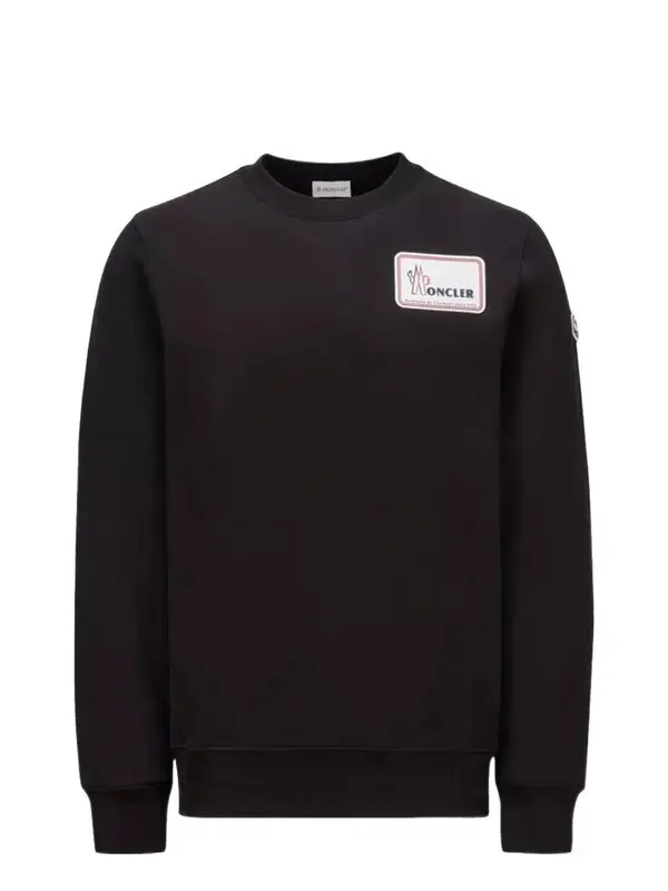 Moncler Logo Printed Crewneck Sweatshirt - Black