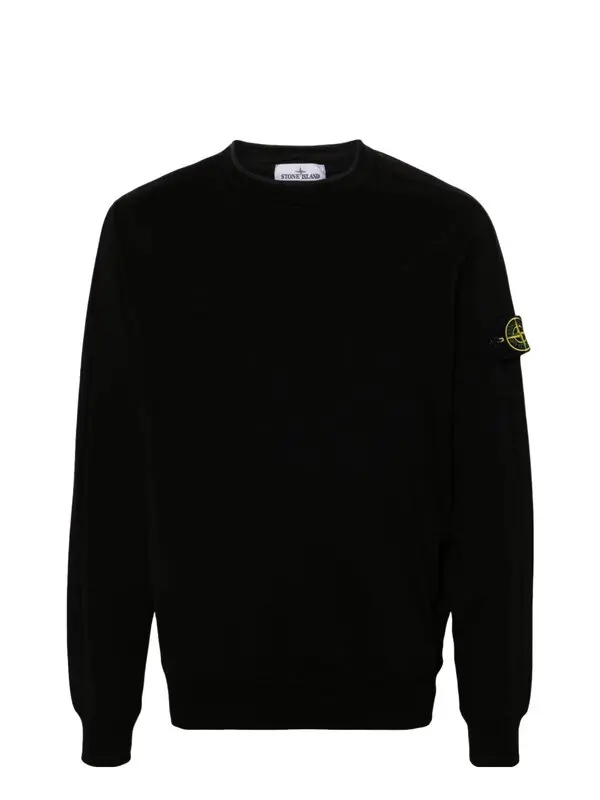 Stone Island Compass Badge Crewneck Sweatshirt - Black