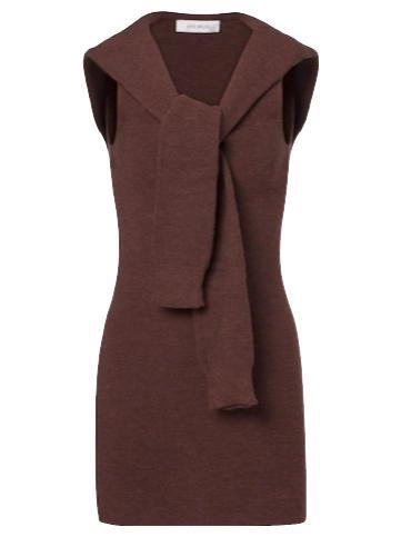 AYA MUSE Vao Knit Mini Dress - Brown