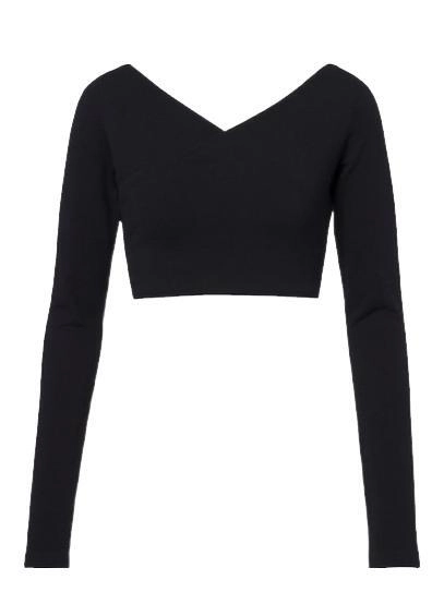 Alaïa Cotton-blend Wrap Top - Black