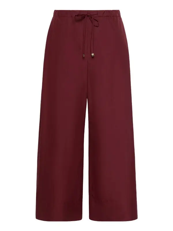 Max Mara Drawstring Wide Leg Trousers - Red