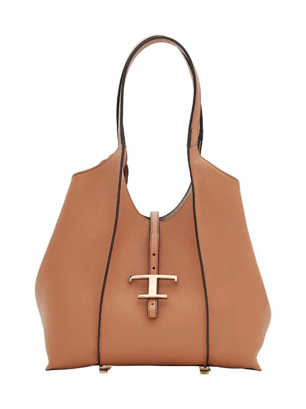 TOD'S Small T Leather Shopping Bag - Multicolor