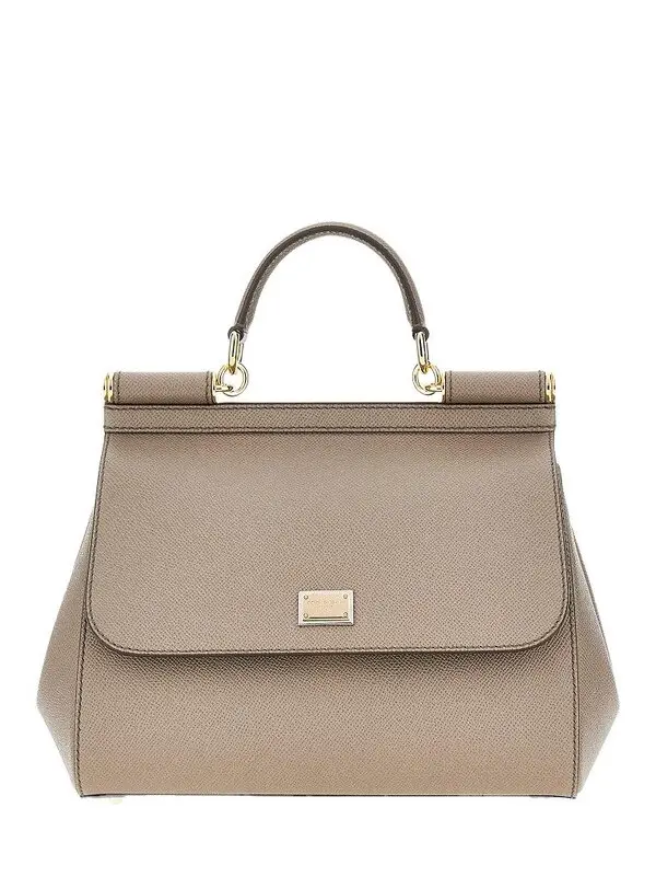Dolce & Gabbana Dauphine Leather Large Sicily Bag - Gray
