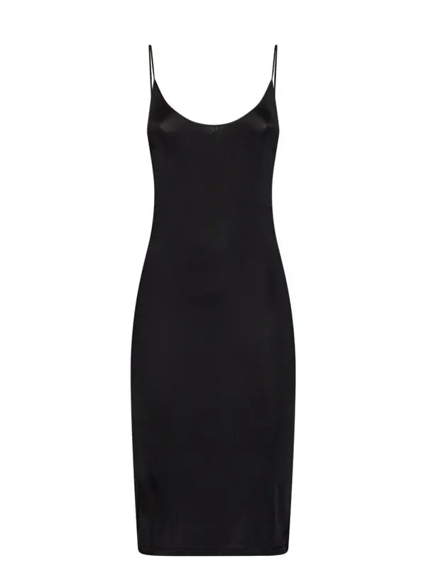 Saint Laurent Black Jersey Cassandre Open Back Dress - Multicolor