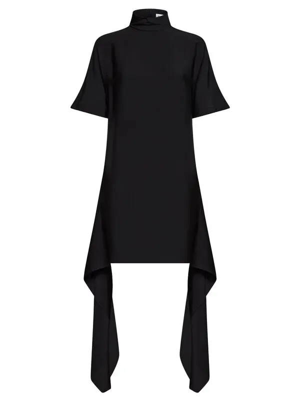 Alaïa Black Viscose Asymmetric T-shirt Mini Dress - Multicolor