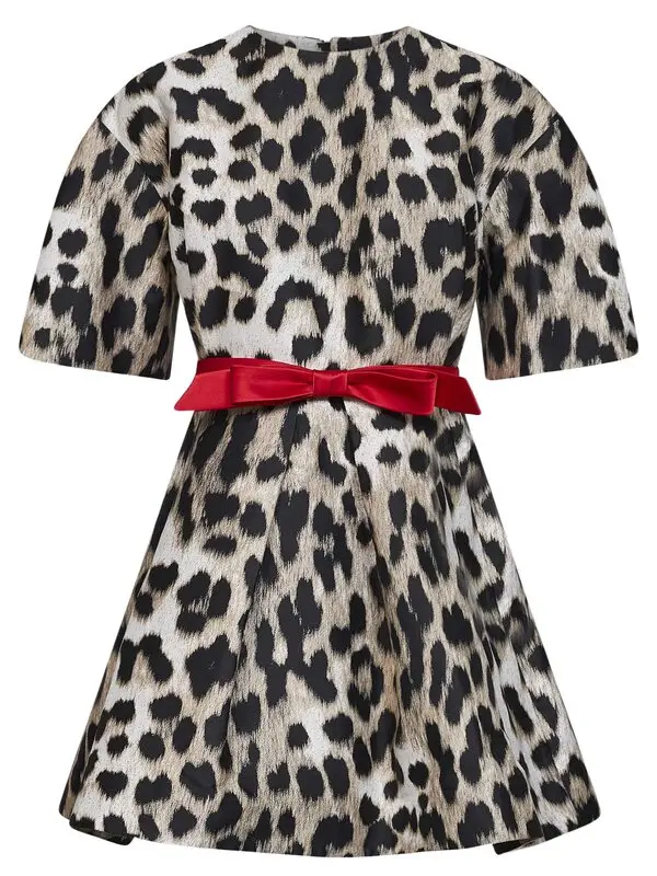 Givenchy Leopard Jacquard Cocoon Mini Dress - Multicolor