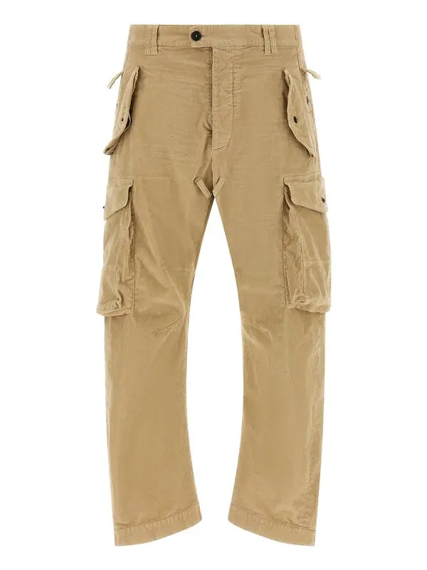 Dsquared2 Corduroy Multi-pocket Relaxed Fit Trousers - Cream