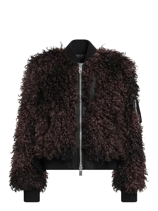 Sacai Faux Fur Insert Bomber Jacket - Brown