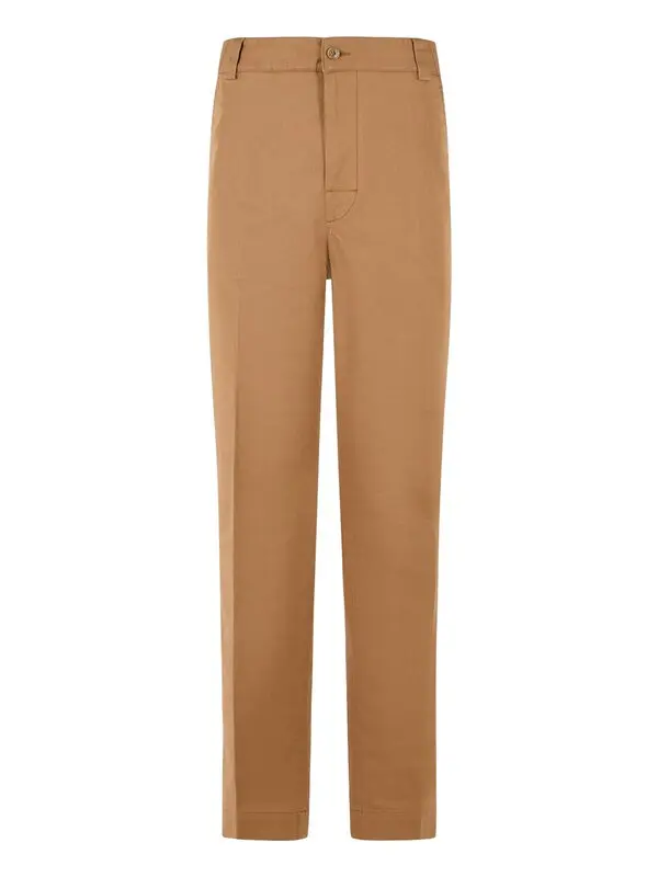 Moncler Stretch Cotton Tailored Trousers - Brown