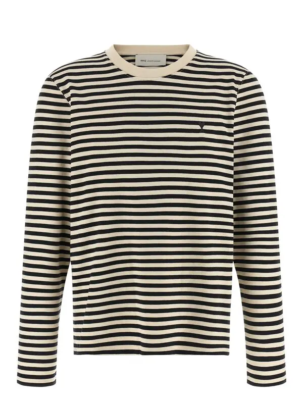 AMI Paris De Coeur" Marinière Long Sleeve T-shirt - Multicolor