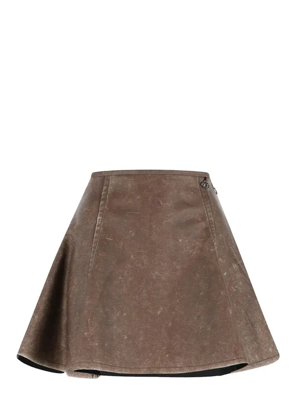 DIESEL® Erina Faux Leather Mini Skirt - Brown