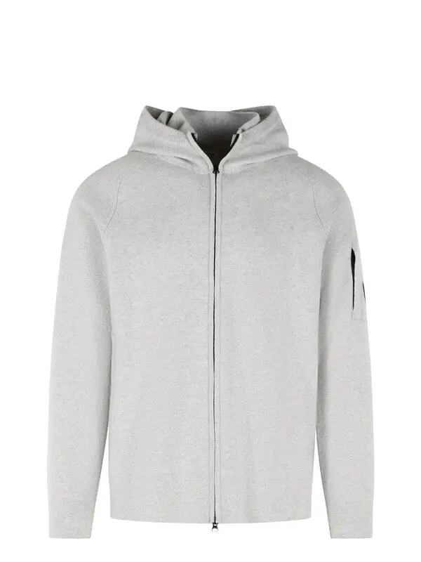 C.P. COMPANY Wool Blend Zip-up Hooded Sweater - Gray