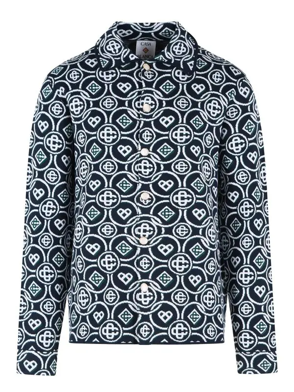 Casablanca Cc Monogram' Navy Cotton Shirt - Blue