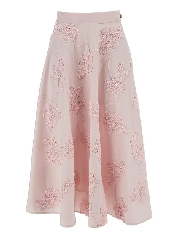 ROTATE BY BIRGER CHRISTENSEN Floral Appliqué Maxi Skirt - Multicolor