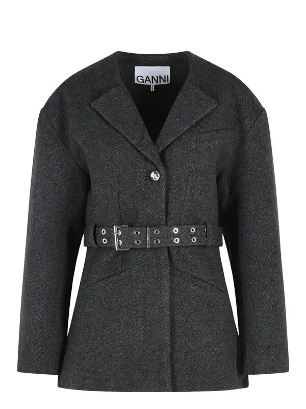 GANNI Peacoat - Gray