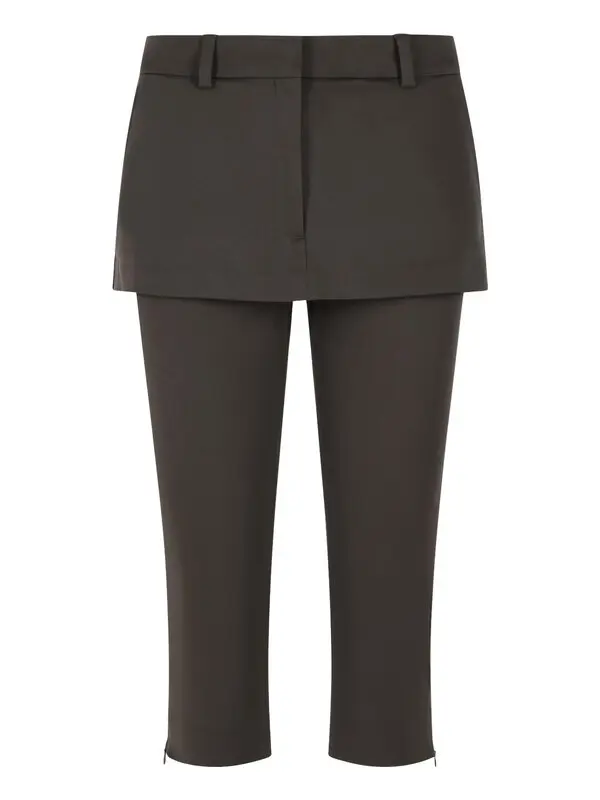 Acne Studios Layered Trousers With Skirt Overlay - Brown