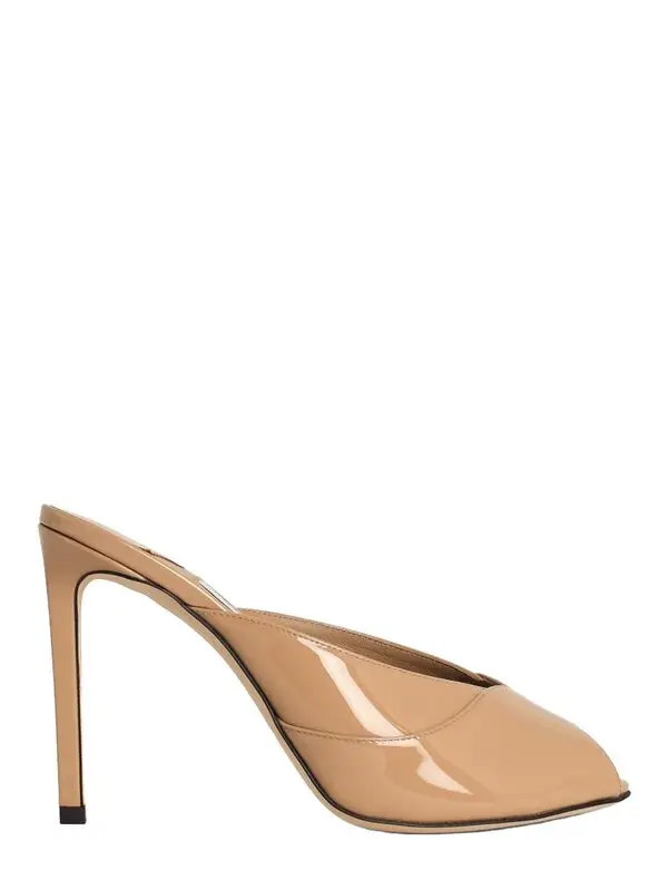 JIMMY CHOO Brigitte Leather Mules - Cream