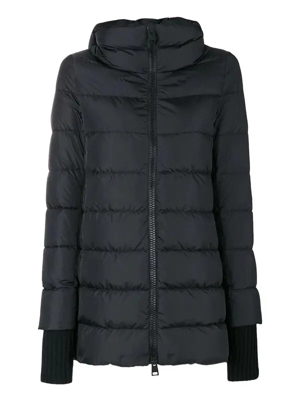 Herno Padded Hooded Zip-up Jacket - Black