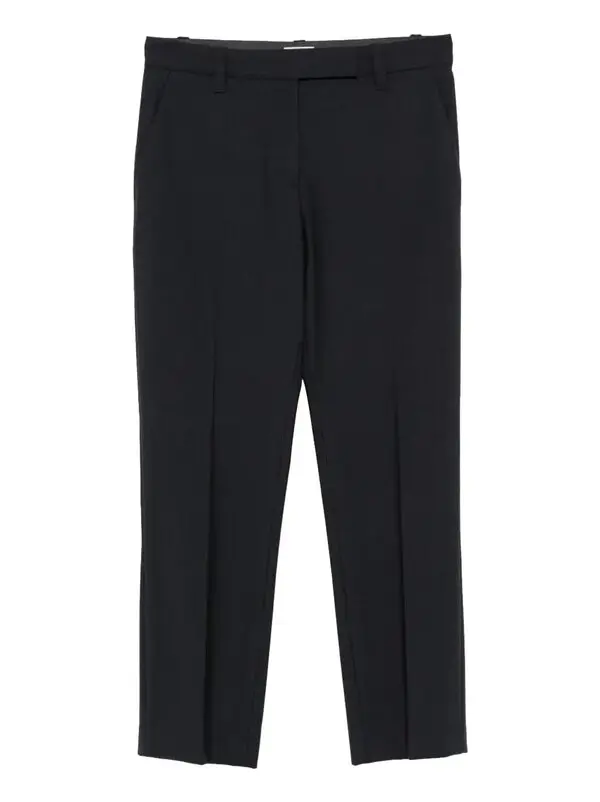 Brunello Cucinelli Pressed Crease Wool Trousers - Blue