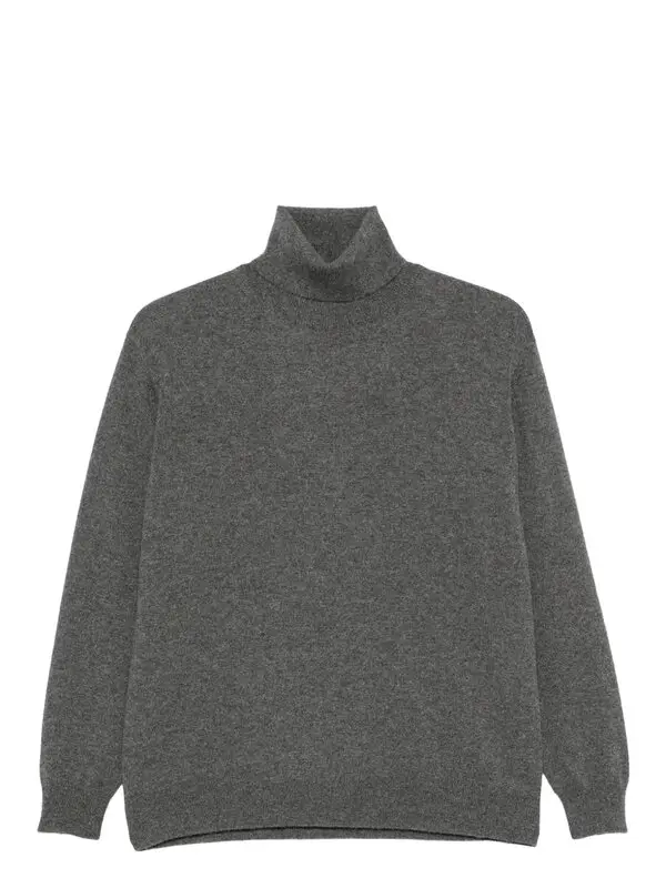 Brunello Cucinelli Cashmere Turtleneck Sweater With Monili Detail - Gray