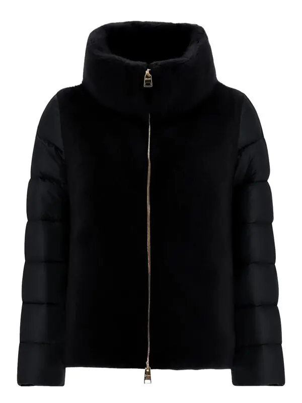 Herno Faux Fur-insert Ultralight Padded Jacket - Black