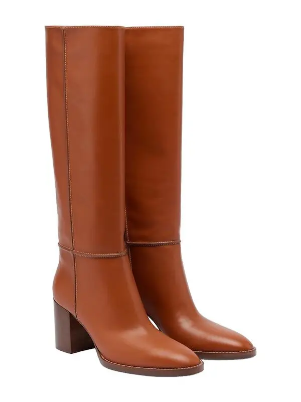 GIANVITO ROSSI Leather Knee-high Boots - Brown