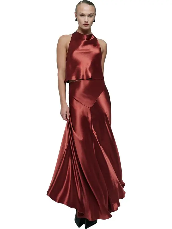 Bardot Toni Full Maxi Skirt - Rust
