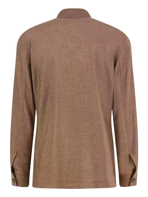 Tagliatore Mandarin-collar Button-up Jacket - Brown