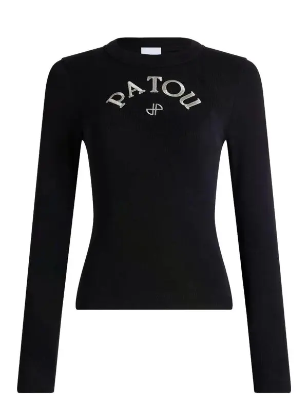 PATOU Long-sleeve Logo T-shirt - Black