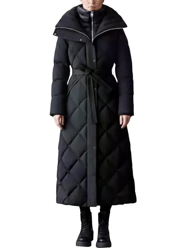 Mackage Laurella Diamond-quilted Belted Coat - Black