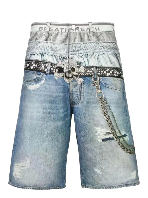 BREATH Transfer-print Denim Shorts - Blue