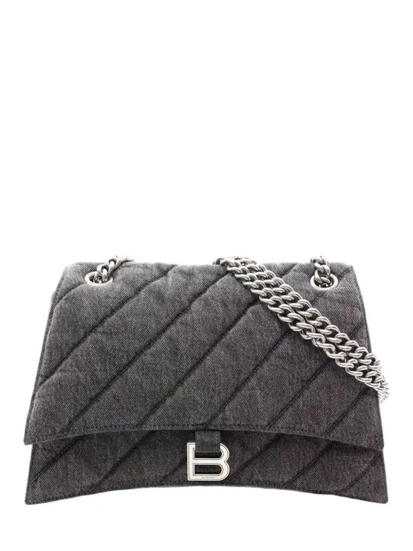 Balenciaga 2000s Medium Crush Quilted Shoulder Bag - Grey