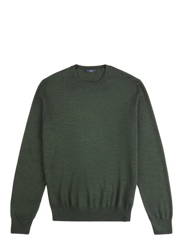 FAY Crewneck Knit Sweater - Green