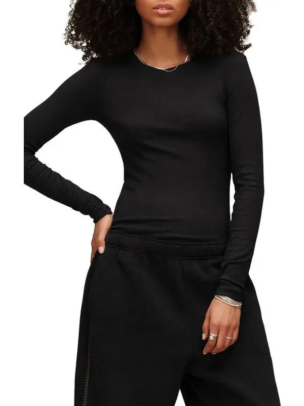 UGG Aidelene Ribbed Long Sleeve Tee - Black