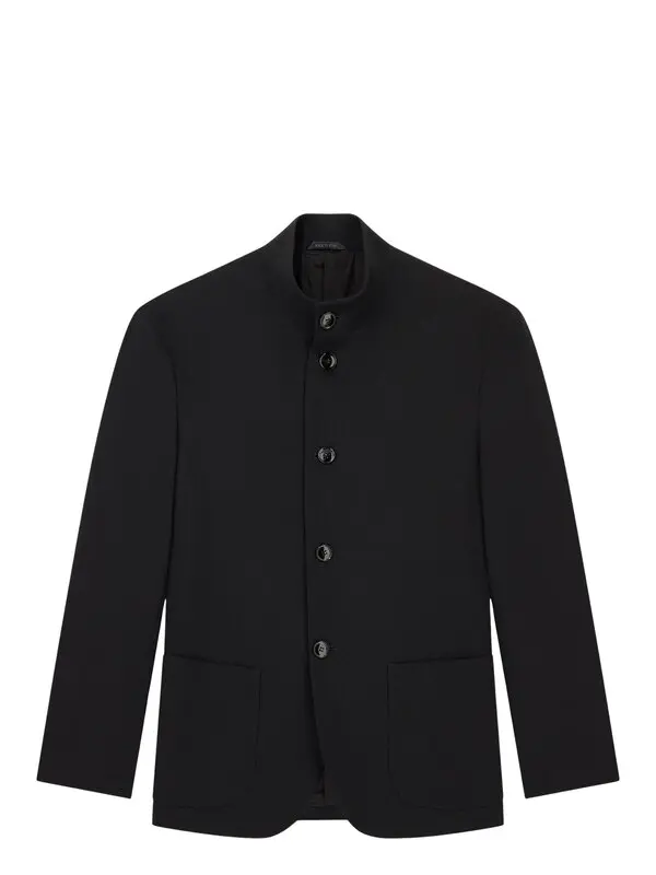 Giorgio Armani Stand Collar Button-front Jacket - Black