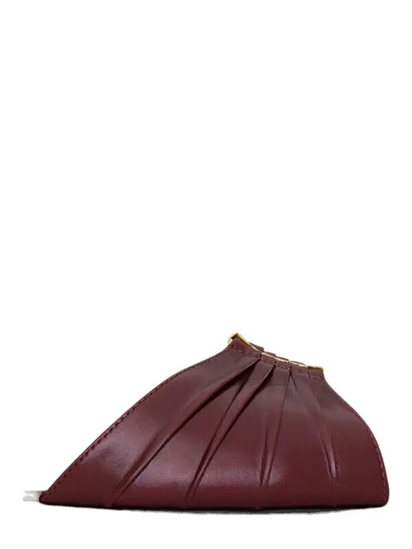 Saint Laurent Almond Peep-toe Mini Sandals With Cassandre Bronze-tone Hardware - Rosso