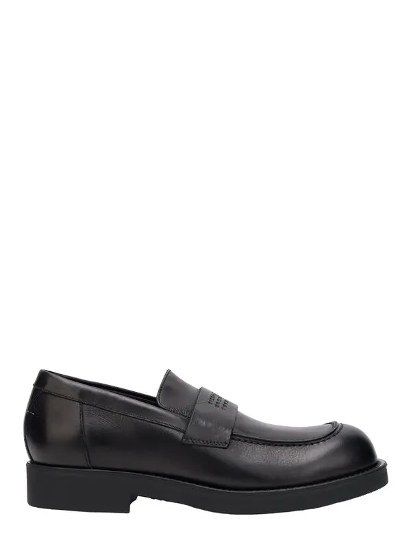 MAISON MARGIELA Leather Loafers With Signature Detailing - Black