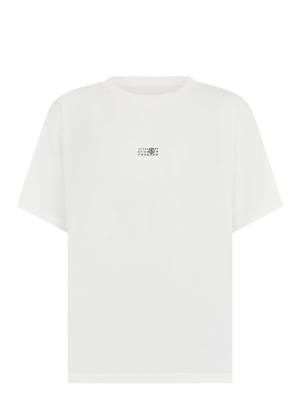 MAISON MARGIELA Short-sleeve Cotton T-shirt With Minimal Front Logo - White