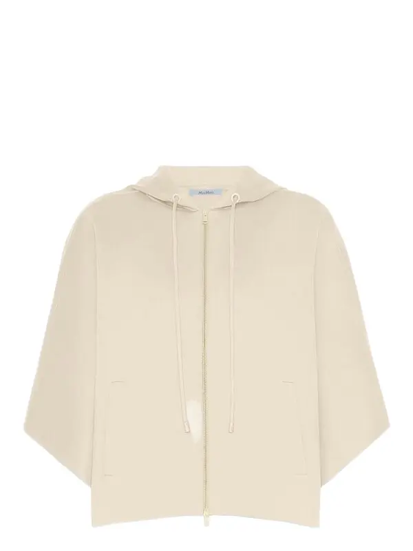 Max Mara Regular-fit Zip Jacket With Logo Yoke - Beige