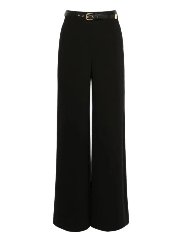 Max Mara High-waisted Wide-leg Trousers With Zip Fly - Nero