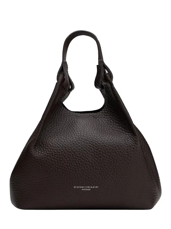 GIANNI CHIARINI Half-moon Calfskin Hobo Handbag - Brown