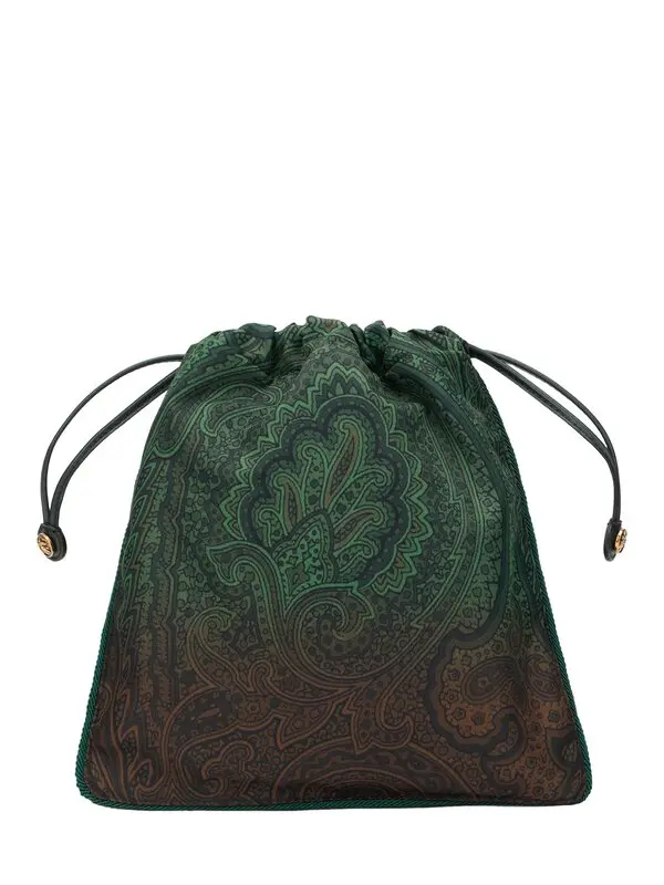 Etro Bosa Paisley Mini Handbag Pouch With Adjustable Handles - Green