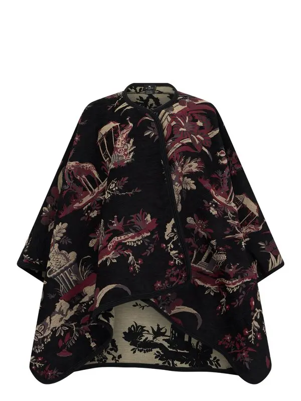 Etro Paisley Pattern Cape - Black