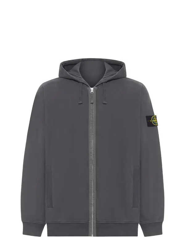 Stone Island Cotton Zip-front Hooded Jacket - Grigio