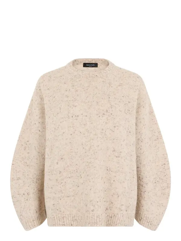 Fabiana Filippi Textured Crew Neck Long Sleeve Sweater - Beige