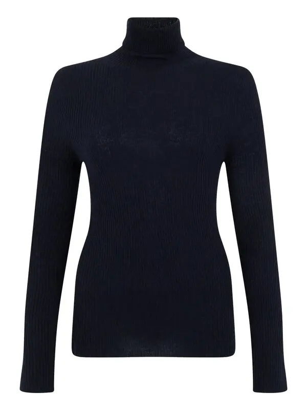 Fabiana Filippi Ribbed High-neck Long-sleeve Sweater - Black